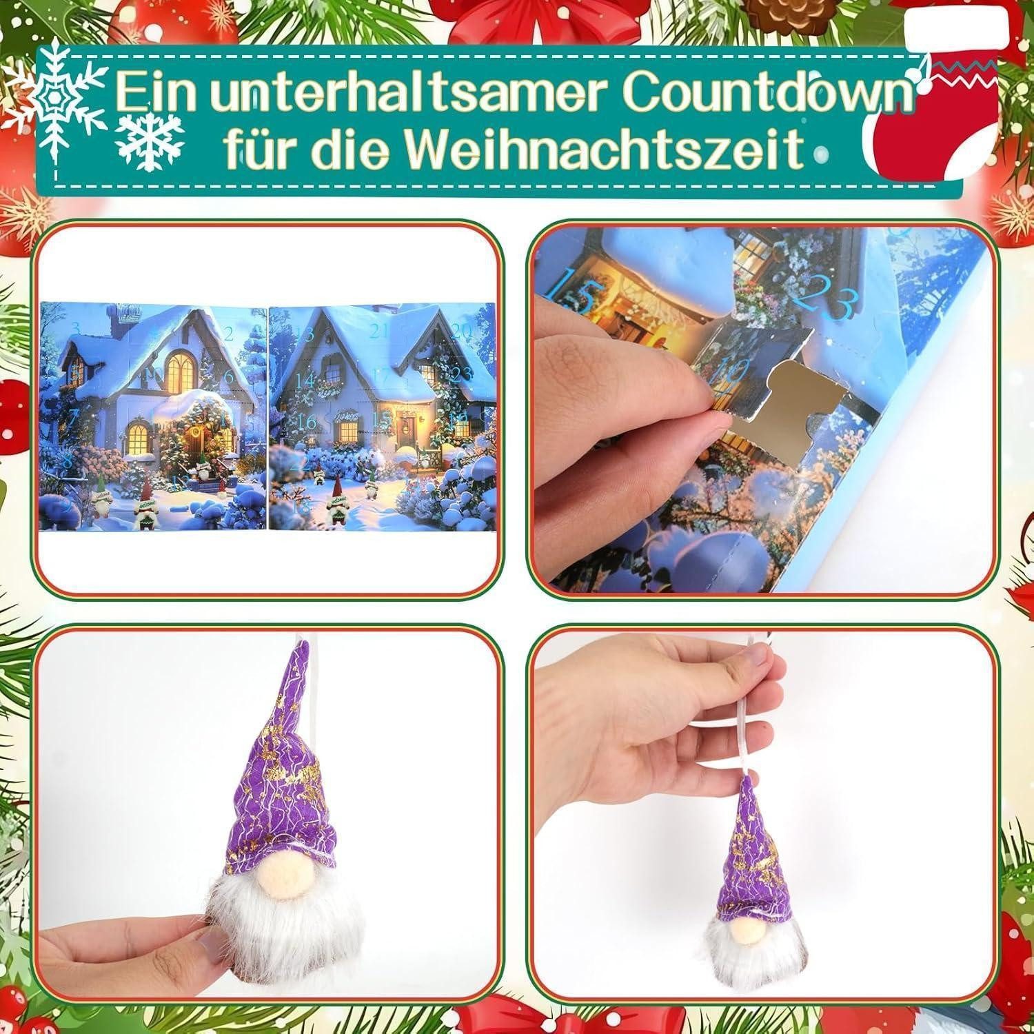 LuxusKollektion Adventskalender Adventskalender Wichtel 24 Ornament ...