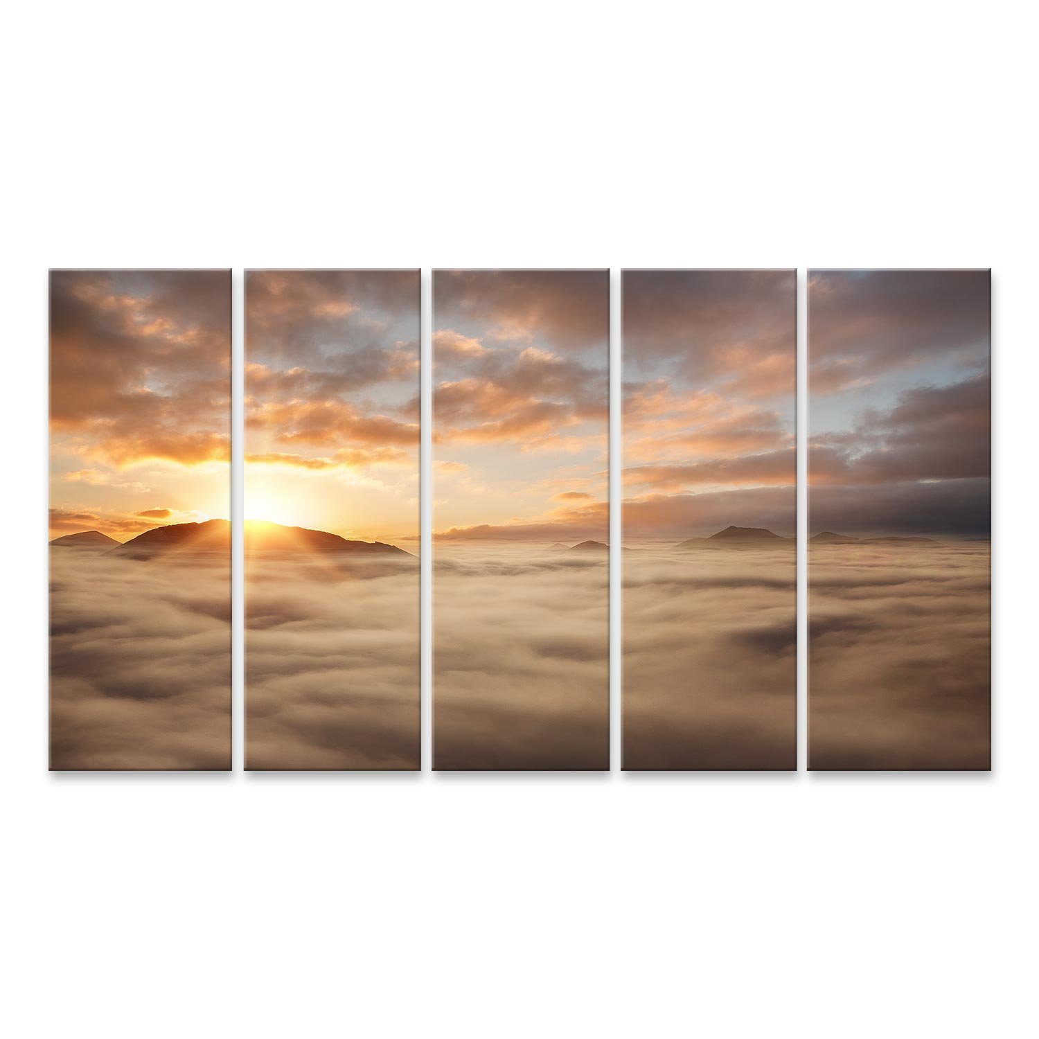 islandburner Leinwandbild Bild auf Leinwand Sonnenuntergang Über Wolken Natur Hintergrund ...