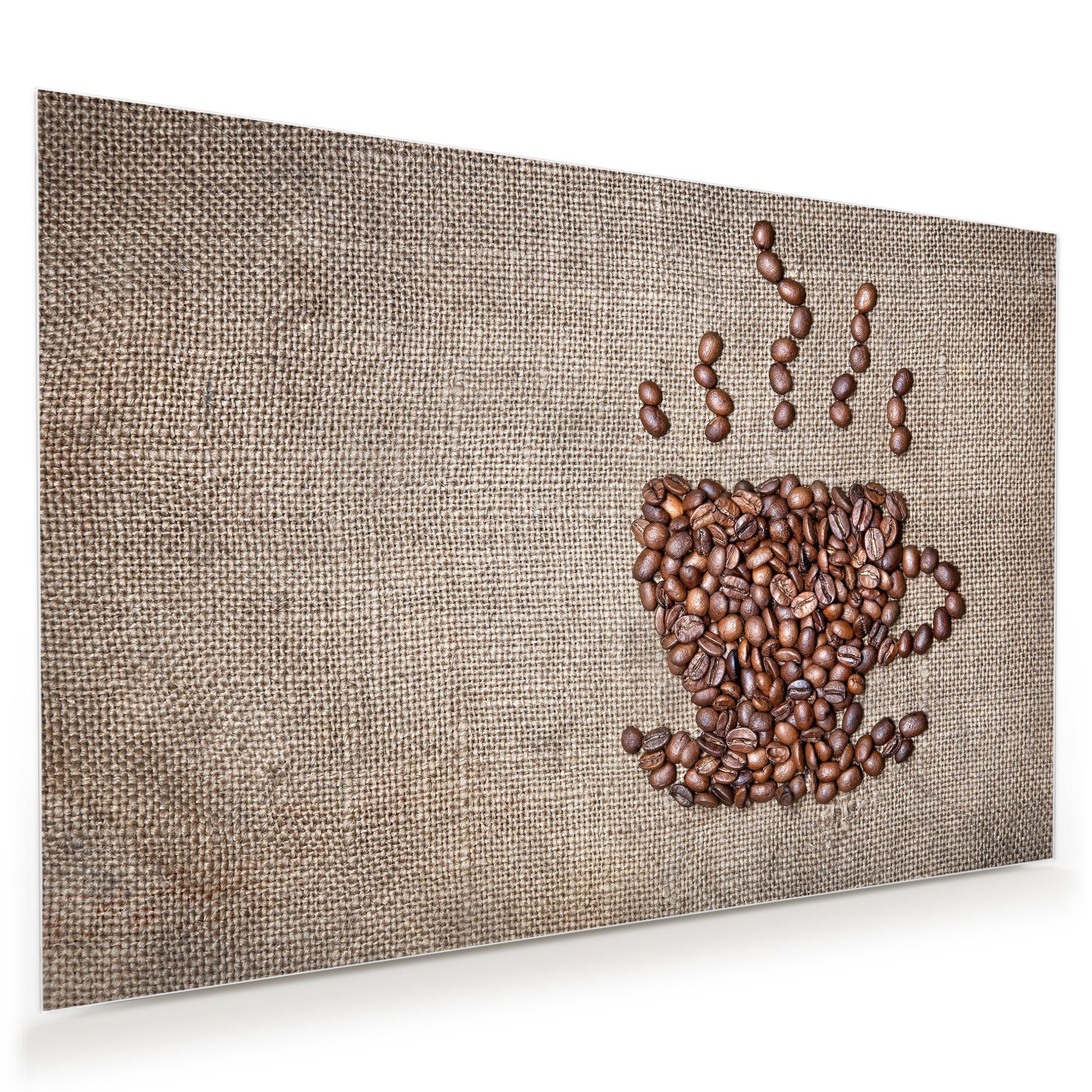 Primedeco Glasbild Wandbild Tasse Kaffee Mit Dampf Mit Aufhängung