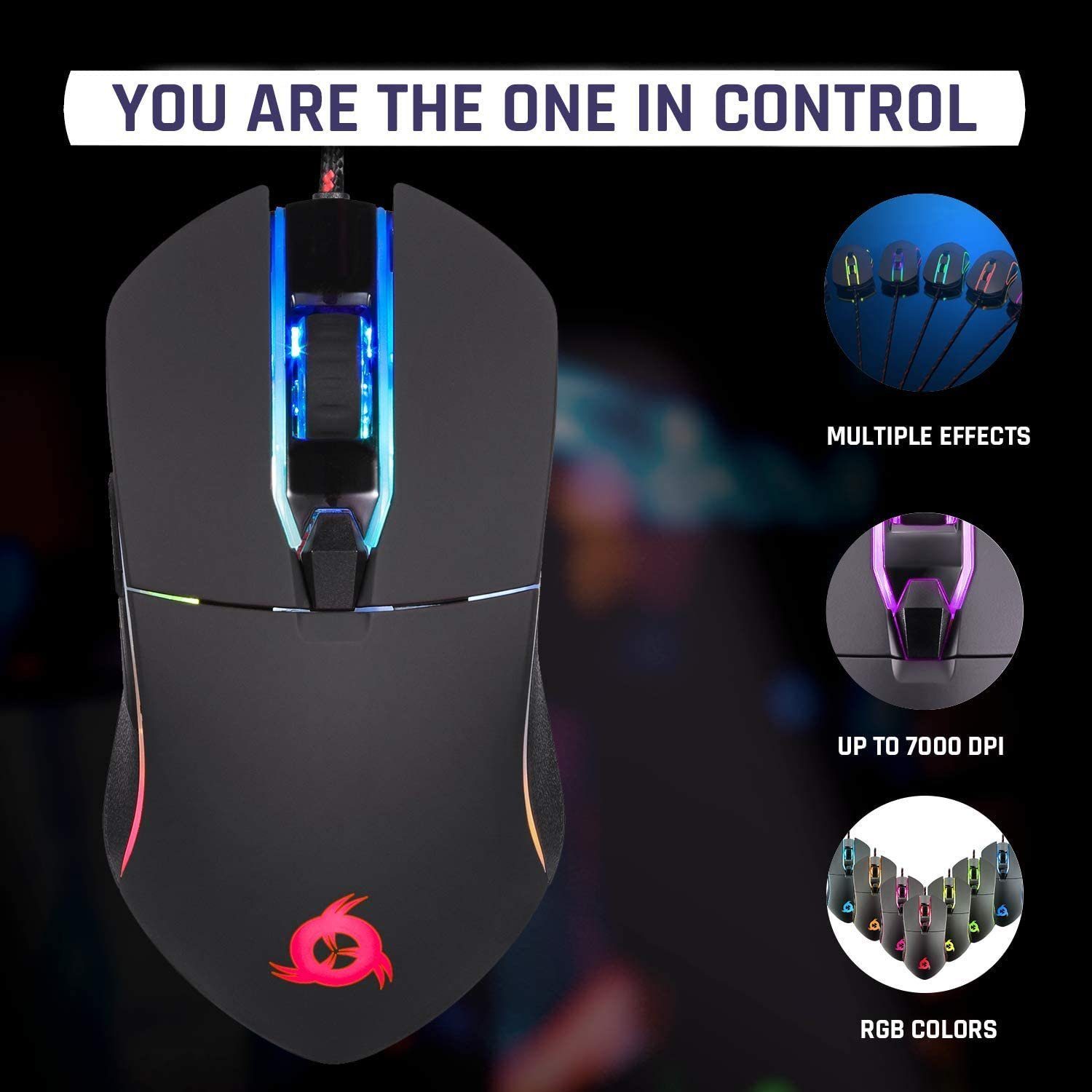 KLIM Aim black Gaming-Maus (kabelgebunden, RGB Computermaus für Rechts ...