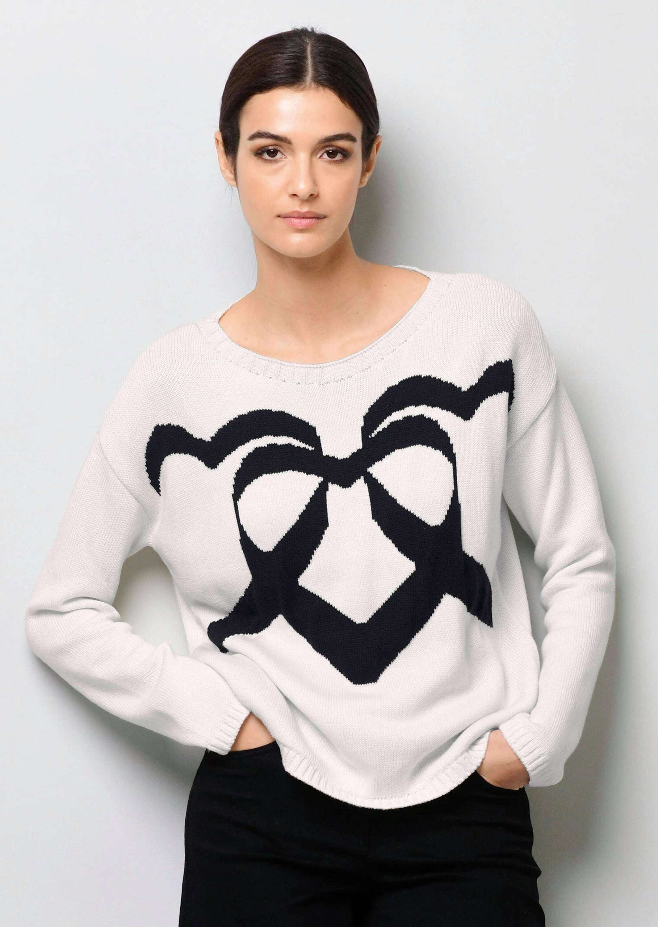 Alba Moda Strickpullover Pullover, Länge in Gr. 36/38 56 cm.