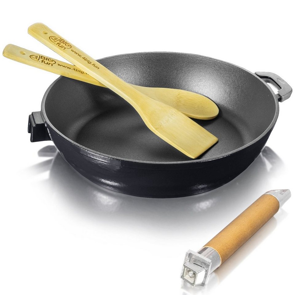 4bigfun Bratpfanne Emaillierte Gusseisen Bratpfanne 28cm Schmorpfanne