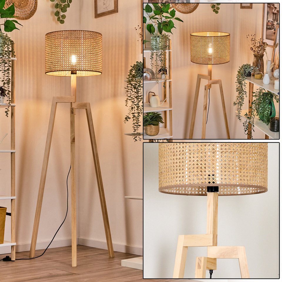 Hofstein Stehlampe Stehlampe Aus Holzwiener Gelechtrattan In