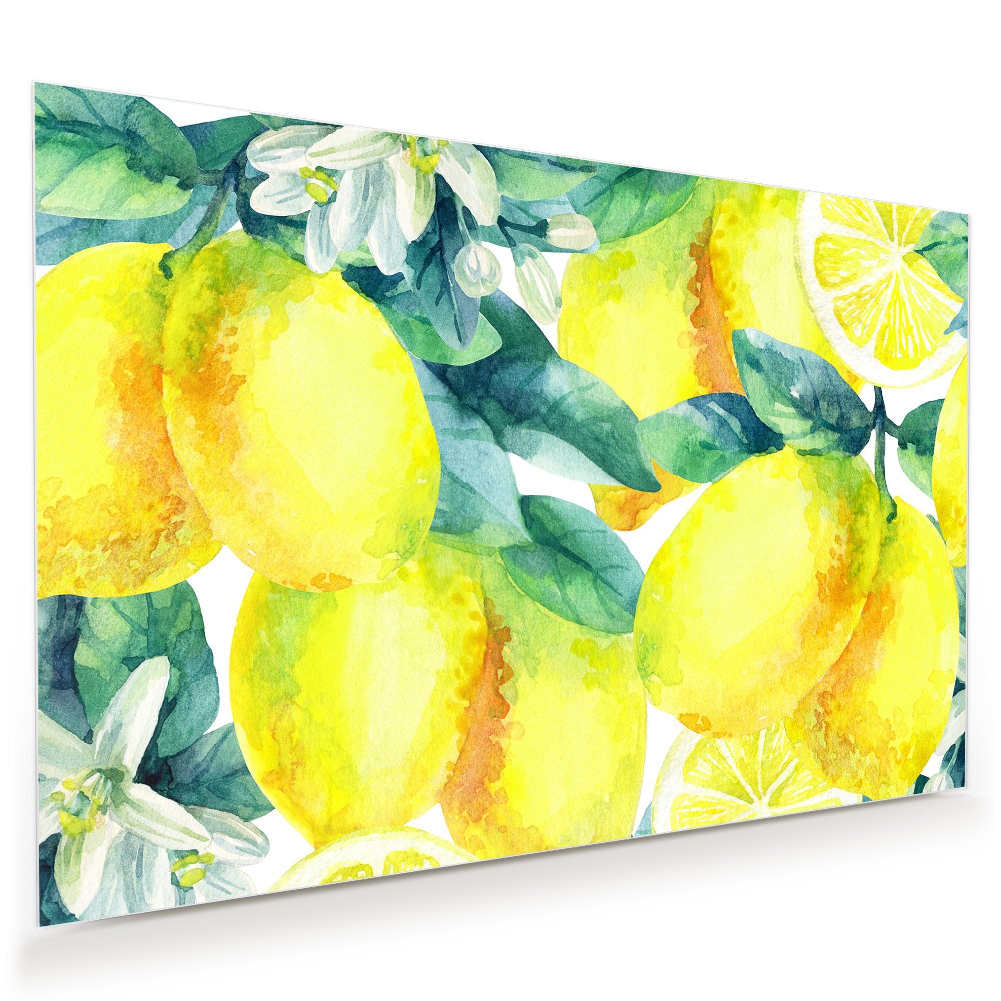 Primedeco Glasbild Wandbild Zitronen Design Mit Aufhängung Früchte