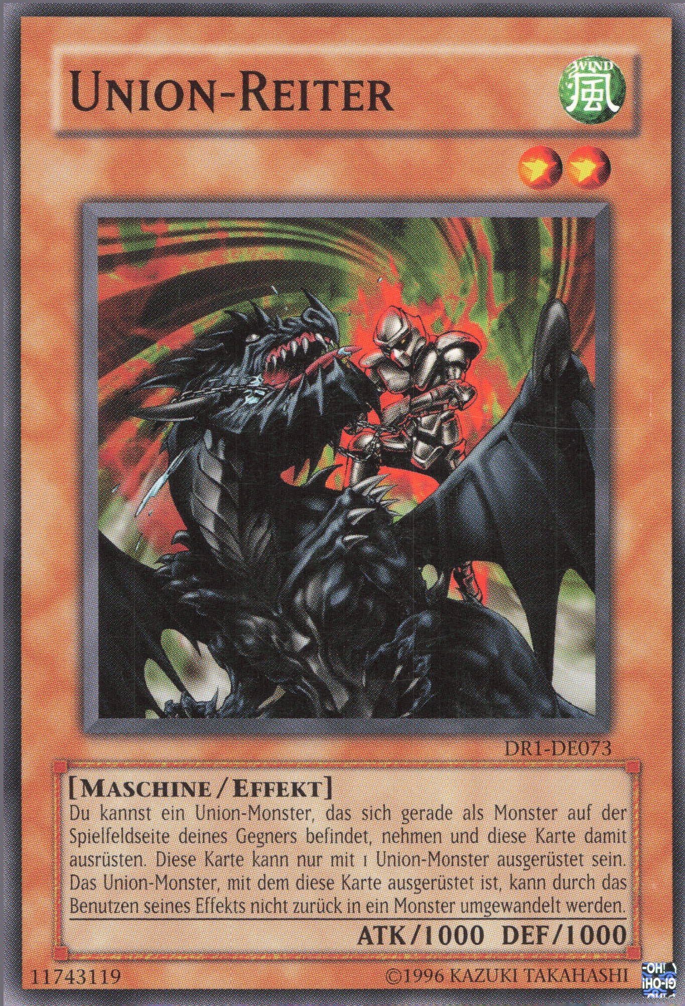 ReCollectibles Sammelkarte YuGiOh Union-Reiter, Yu-Gi-Oh! DR1-DE073 Common
