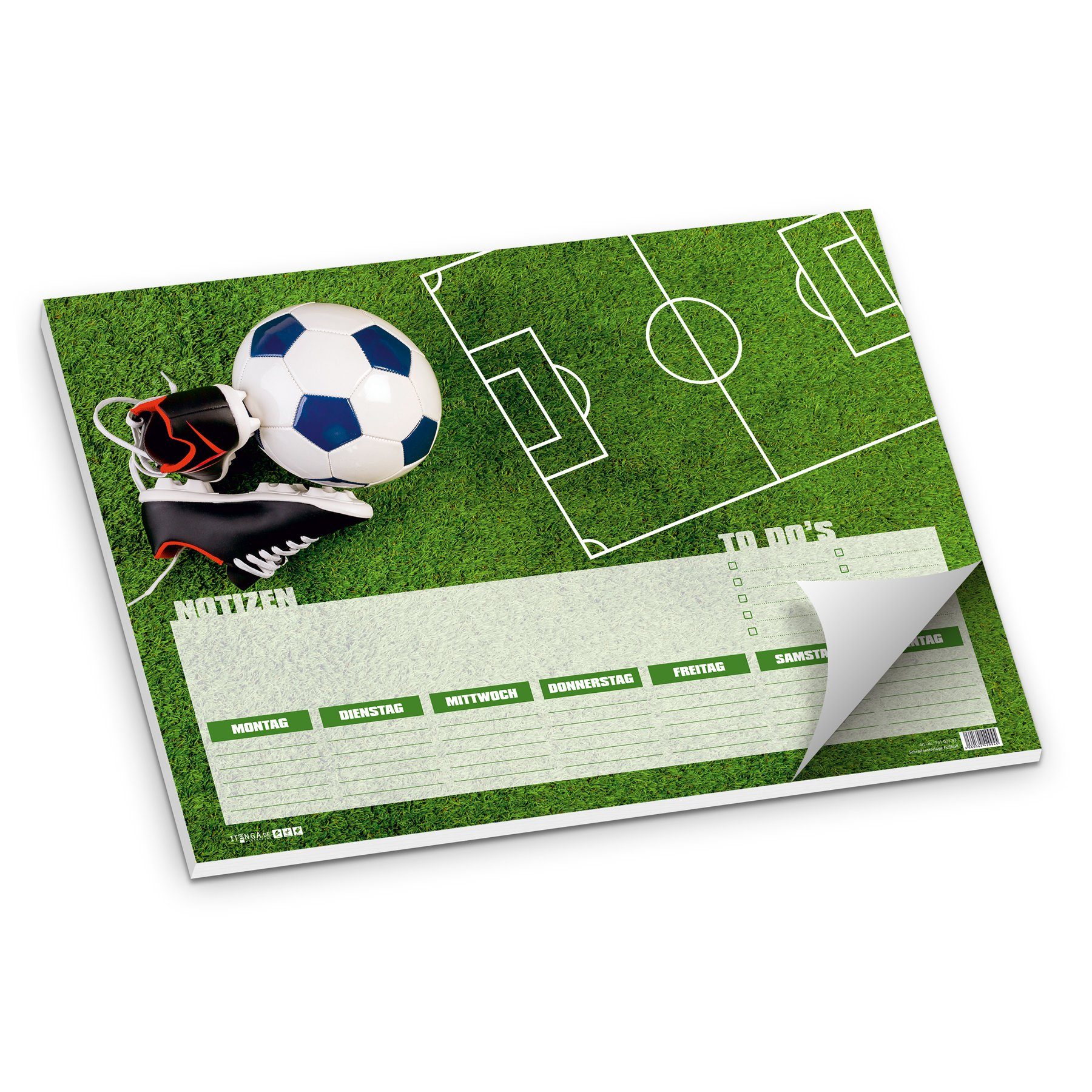 ᐅ itenga Schreibtischunterlage itenga Schreibtischunterlage Fußball DIN A3 50 Bla | OTTO