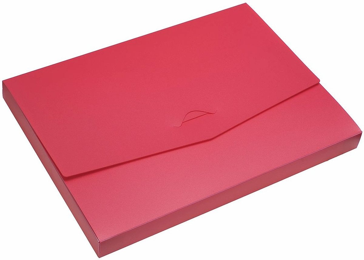FOLDERSYS Fächermappe Dokumentenbox A4 PP 27mm vollfarbig rot