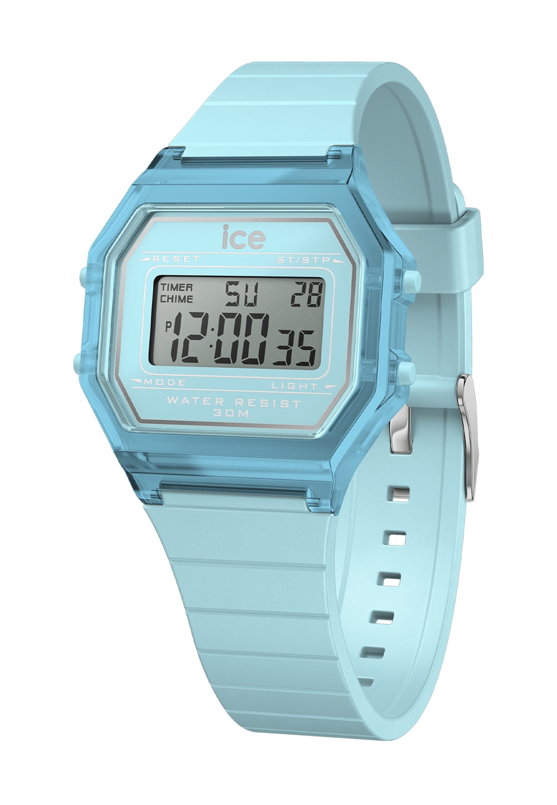 ice-watch Digitaluhr Ice Digit Retro Sky Blue Clear Small, (Set)
