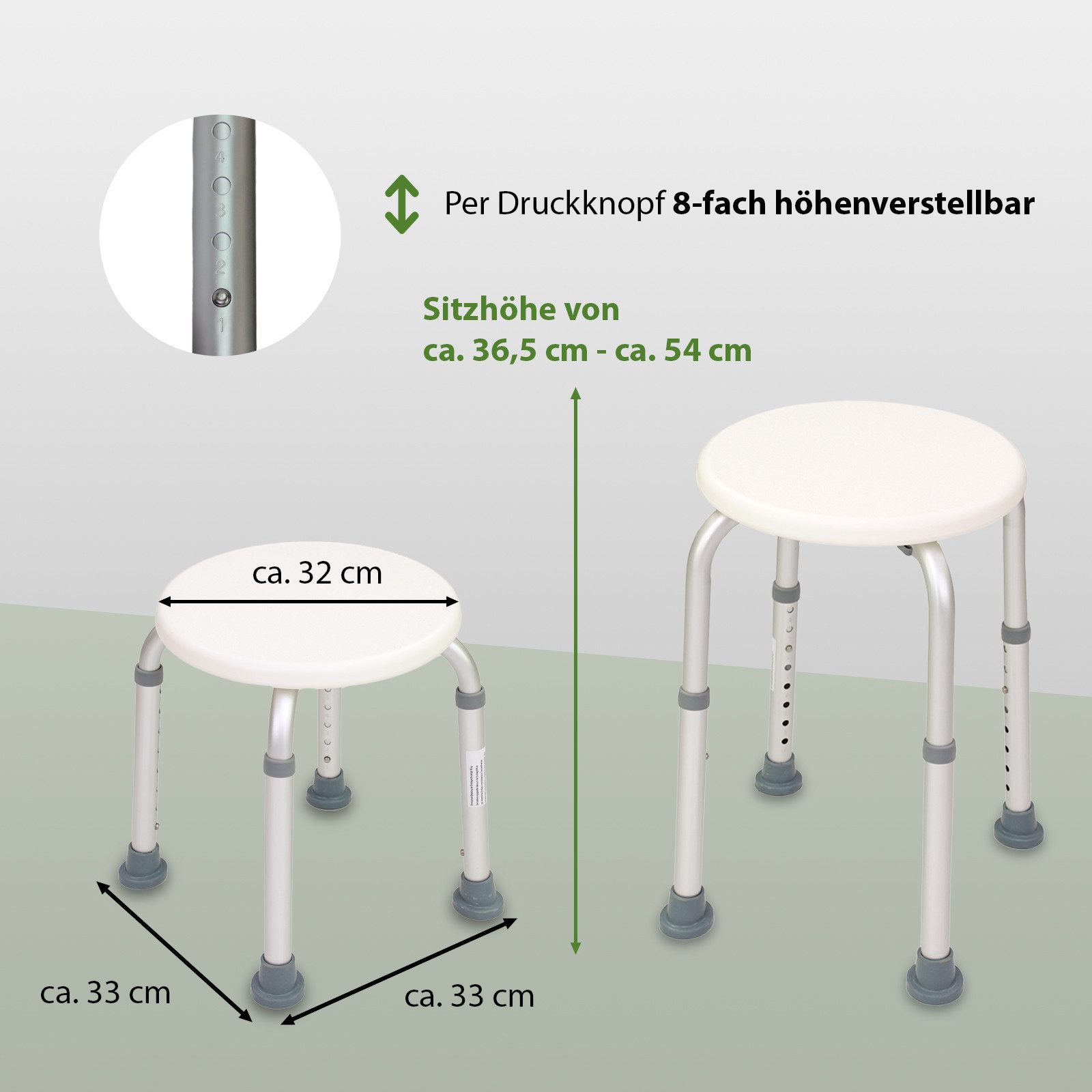Trutzholm Dusch Und Badhocker Duschhocker Höhenverstellbar 365 54 Cm