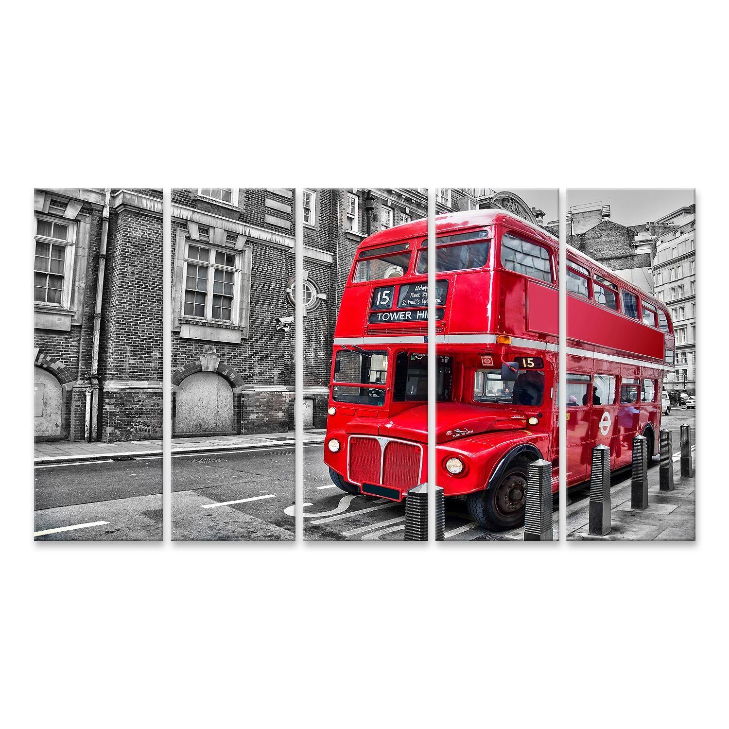 islandburner Leinwandbild »Bild auf Leinwand Roter Doppeldecker Bus in London Wandbild ...