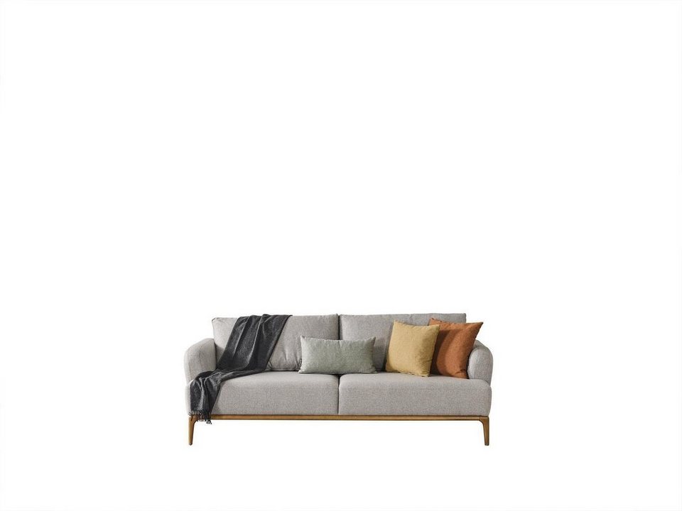 Jvmoebel Sofa Dreisitzer Sofa 3 Sitzer Sofas Design Grau Modern Stoff