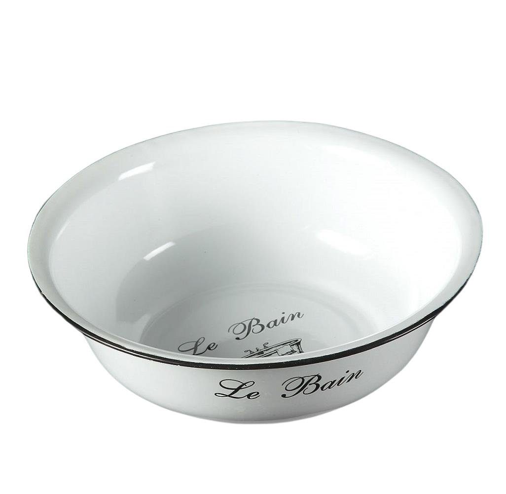 Linoows Badaccessoire Set Emaille Waschschüssel Retro Schüssel Deko