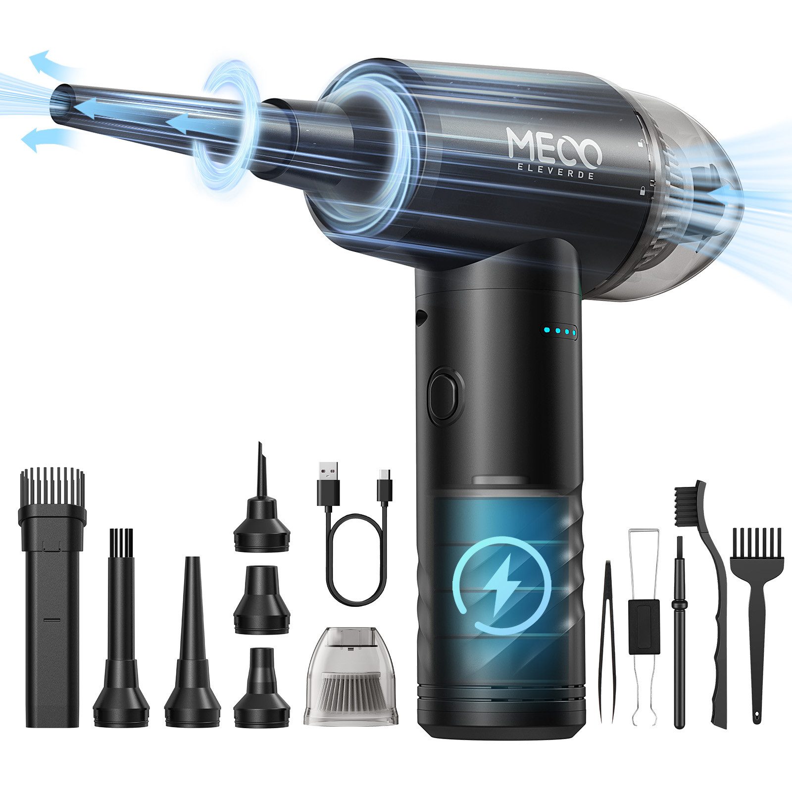 MECO Handstaubsauger, Elektrische Staubgebläse + Staubsauger kabellos für Laptop,Tastatur ...