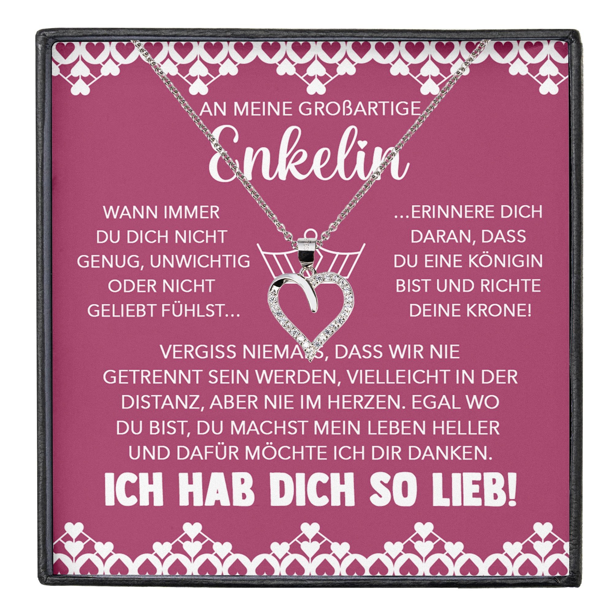 22Feels Schmuckset An Meine Enkelin Geschenk von Oma Opa Mädchen Herz ...