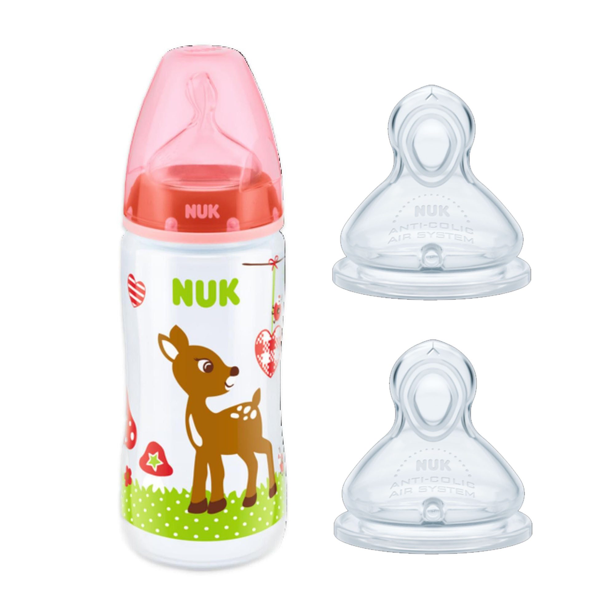 NUK Babyflasche NUK First Choice Babyflasche 300ml 0+ mit 2er Silikon Sauger 6-18M