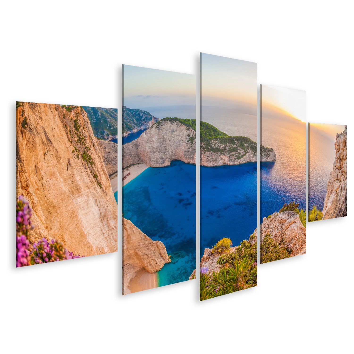 islandburner Leinwandbild Bild auf Leinwand Navagio Strand Schiffswrack Zakynthos Insel Griechen