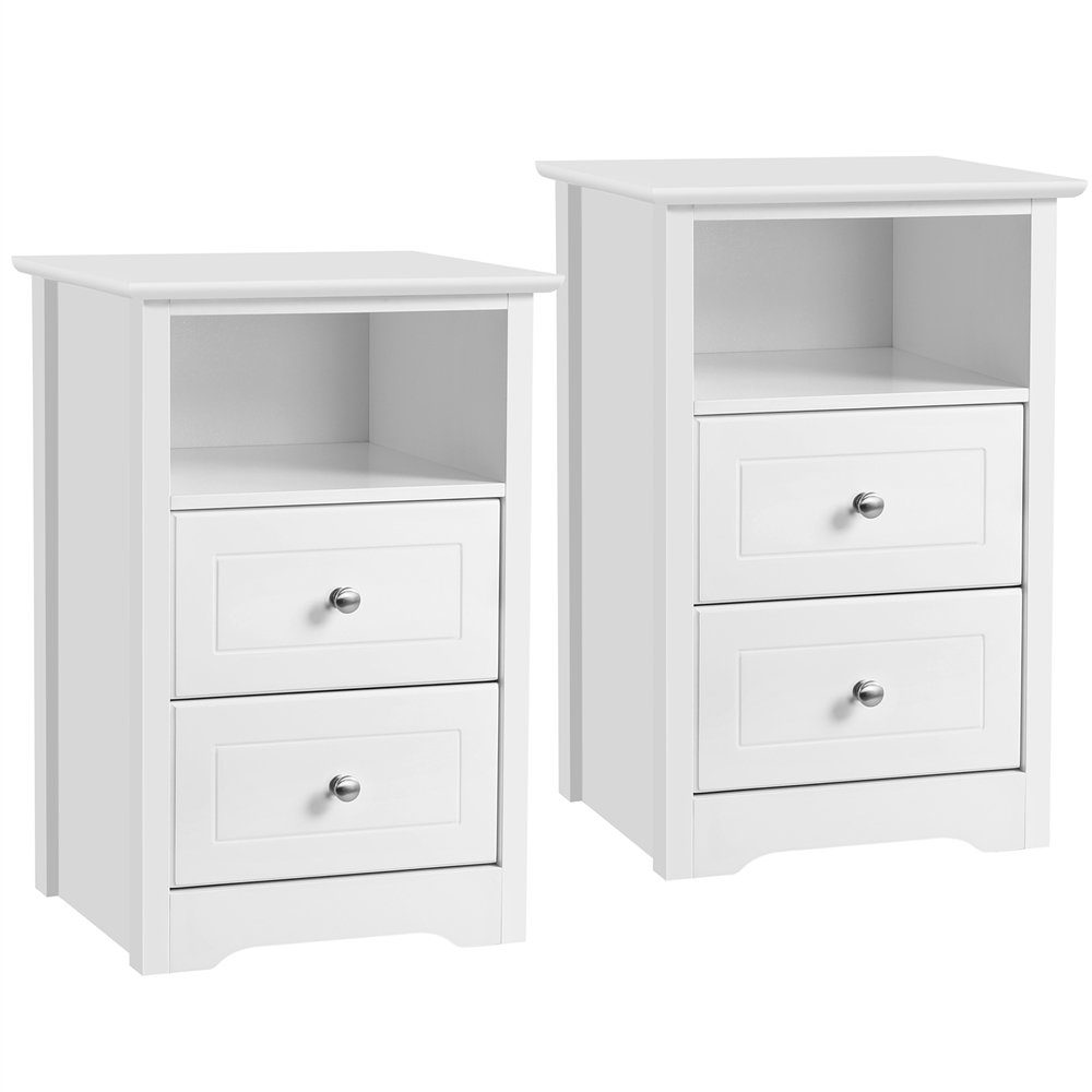 Yaheetech Nachtkonsole 2er Set Nachtschrank Mit 2 Schubladen And 1