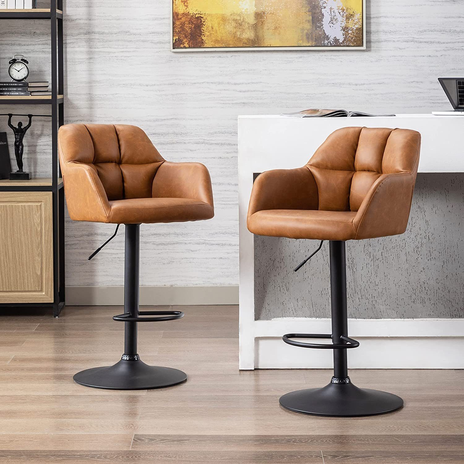 Wahson Office Chairs Barhocker 2er Set Barstuhl Aus Kunstlederbezug