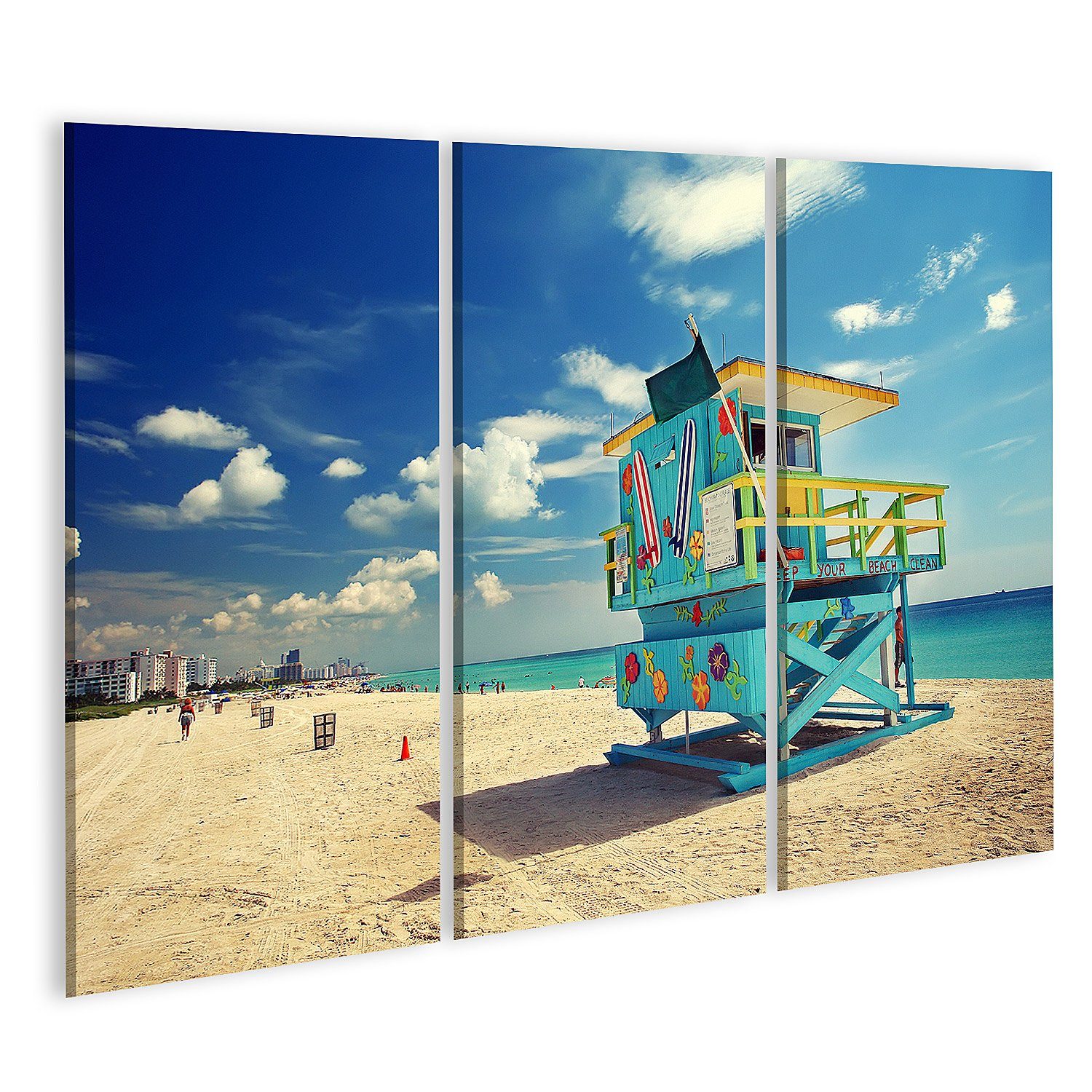 islandburner Leinwandbild »Bild auf Leinwand South Beach In Miami Florida Wandbild Leinwandbild ...
