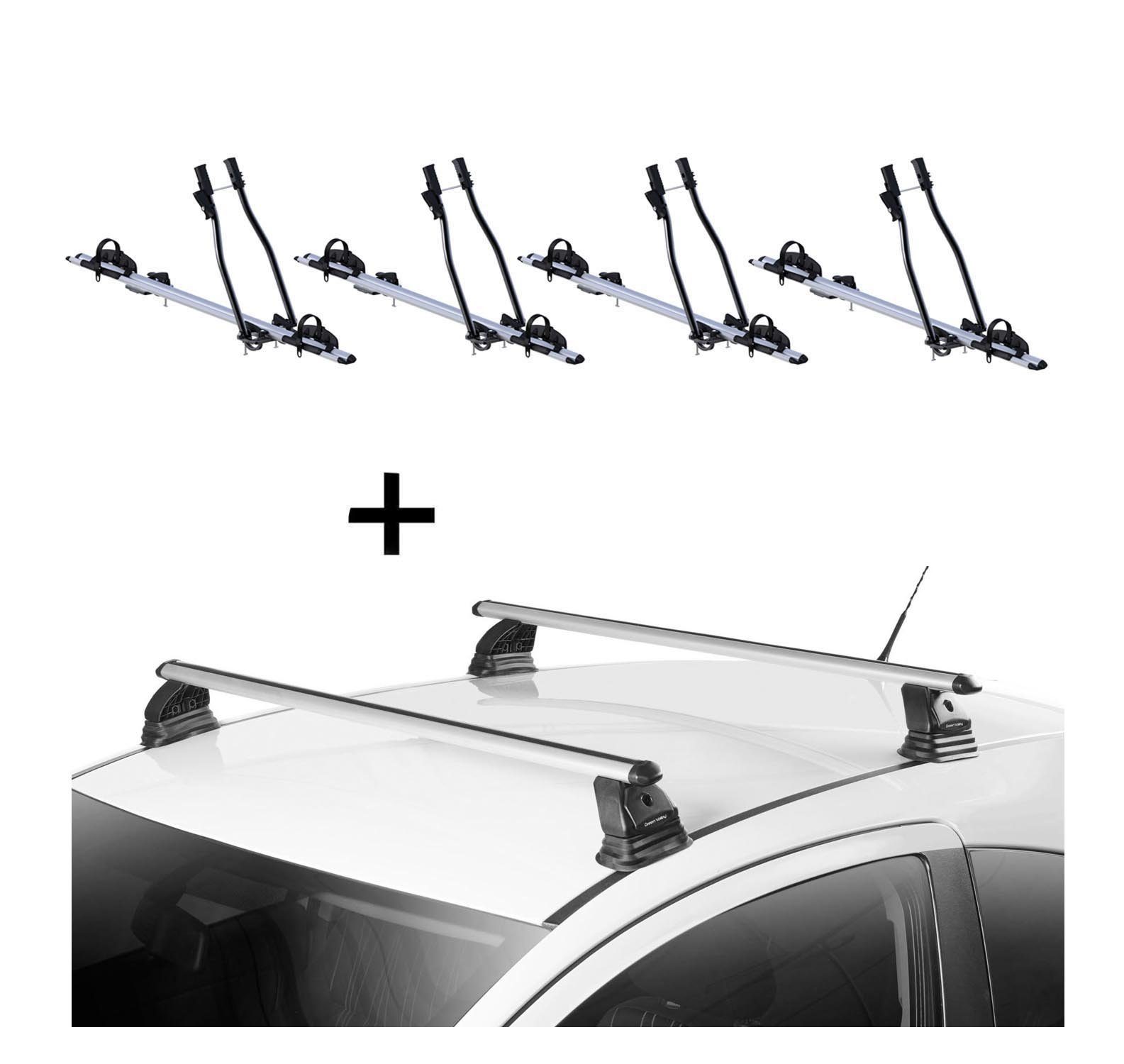 ᐅ VDP Dachträger, 4x Fahrradträger SAGITTAR + Dachträger VDP EVO ALU kompatibel mit Dacia Dokker ...