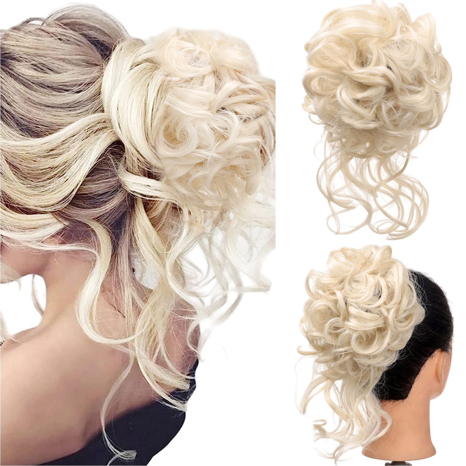 Refttenw Kunsthaar-Extension Dutt Haarteil Mit Gummiband Haarteile für ...