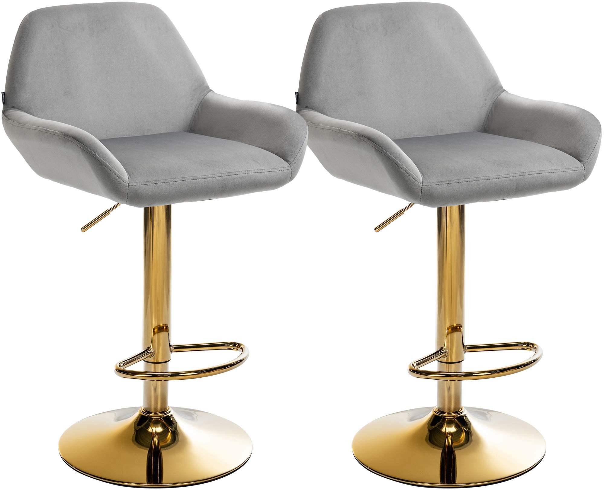 CLP Barhocker Braga (2er Set, 2 St., 2er), Samt-Bezug, Gold-Optik ...