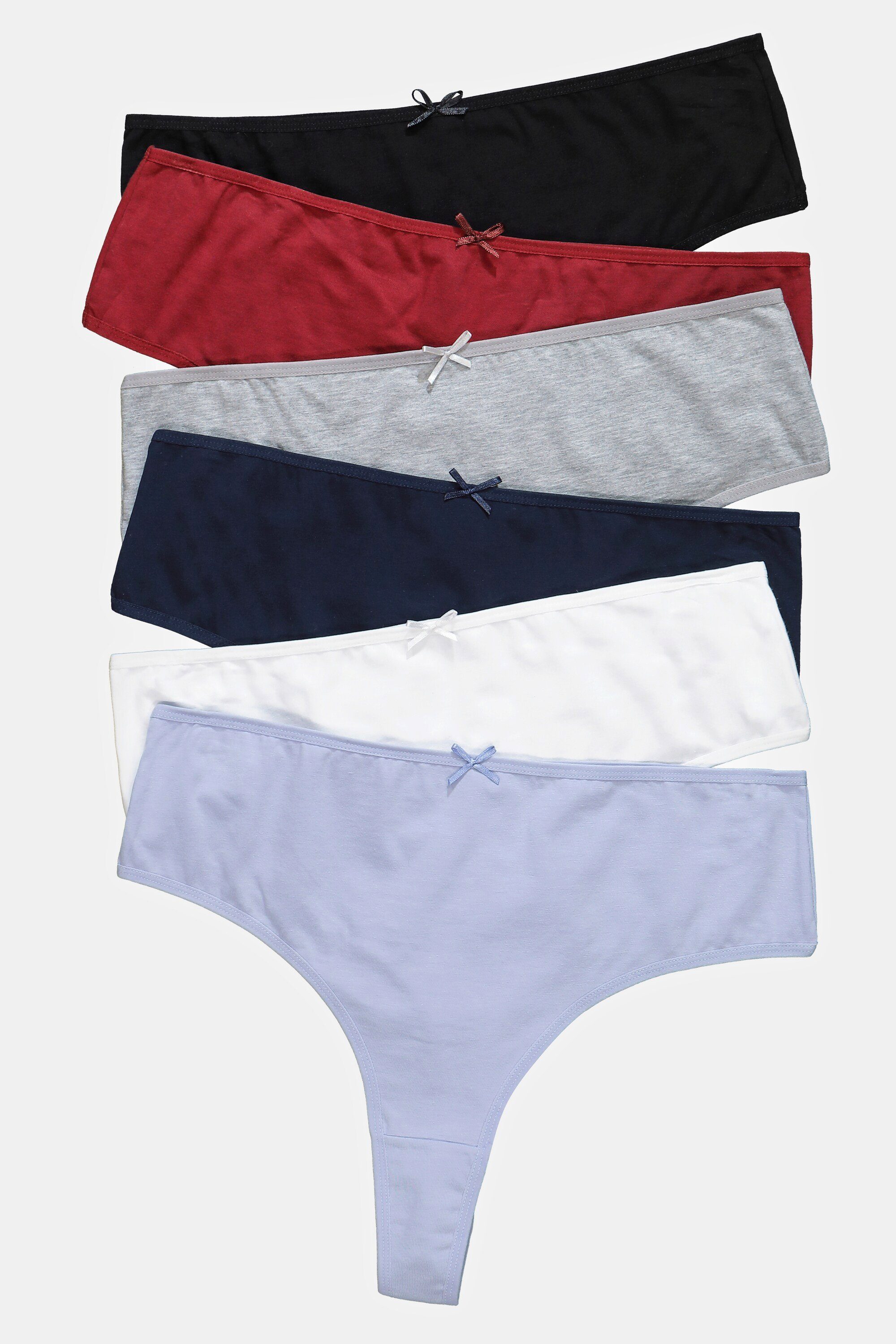 Ulla Popken Slip Strings 6er-Pack uni Zierschleife