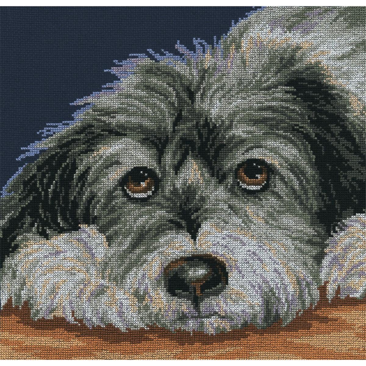 RTO Kreativset RTO Kreuzstich Set "Hund Melancholie" M413, Zählmuster, 29x29 cm, (embroidery kit ...