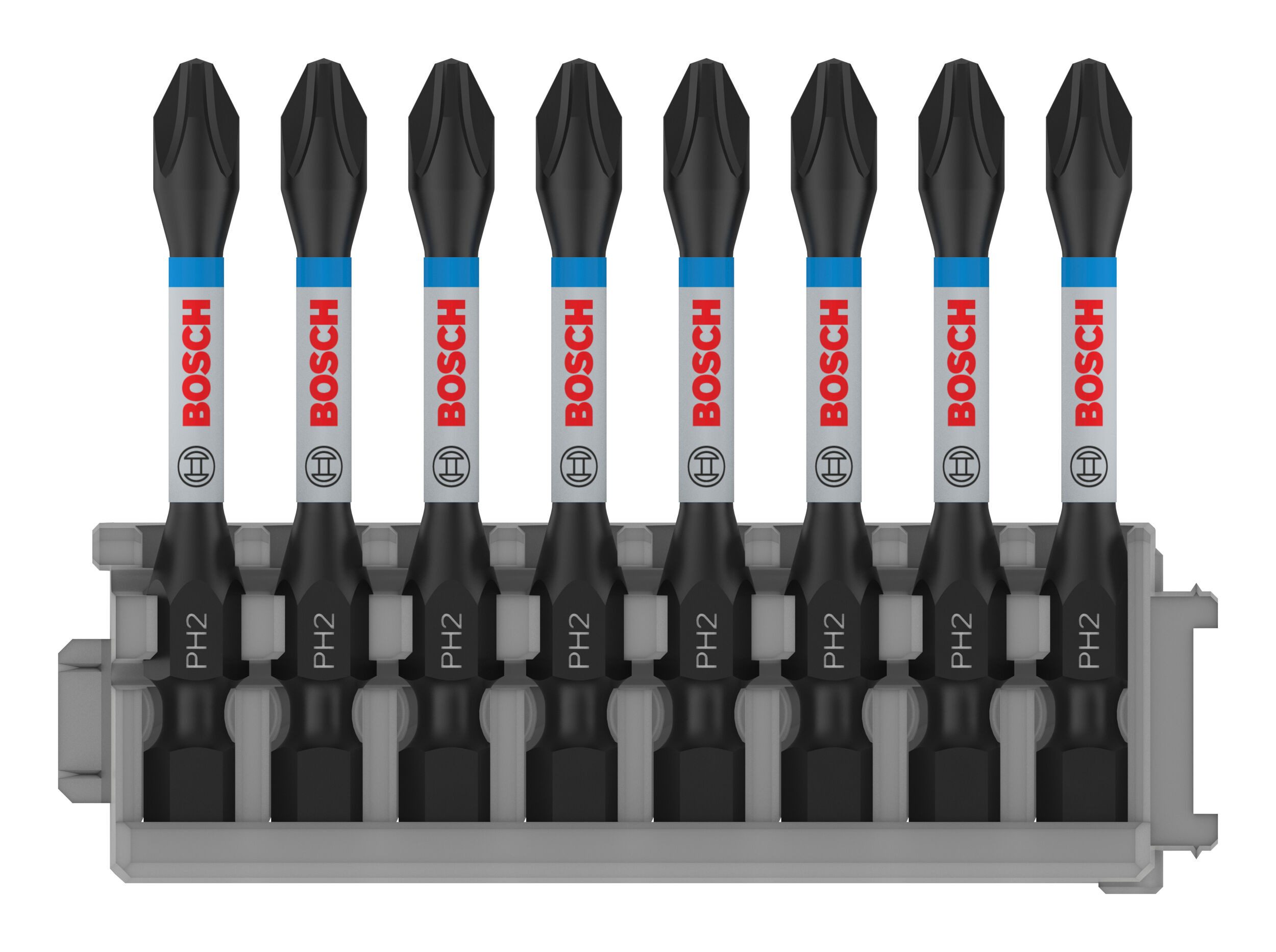 BOSCH Bit-Set Pro Phillips, 8 Stück, Impact, PH2, 55 mm - 8er-Pack