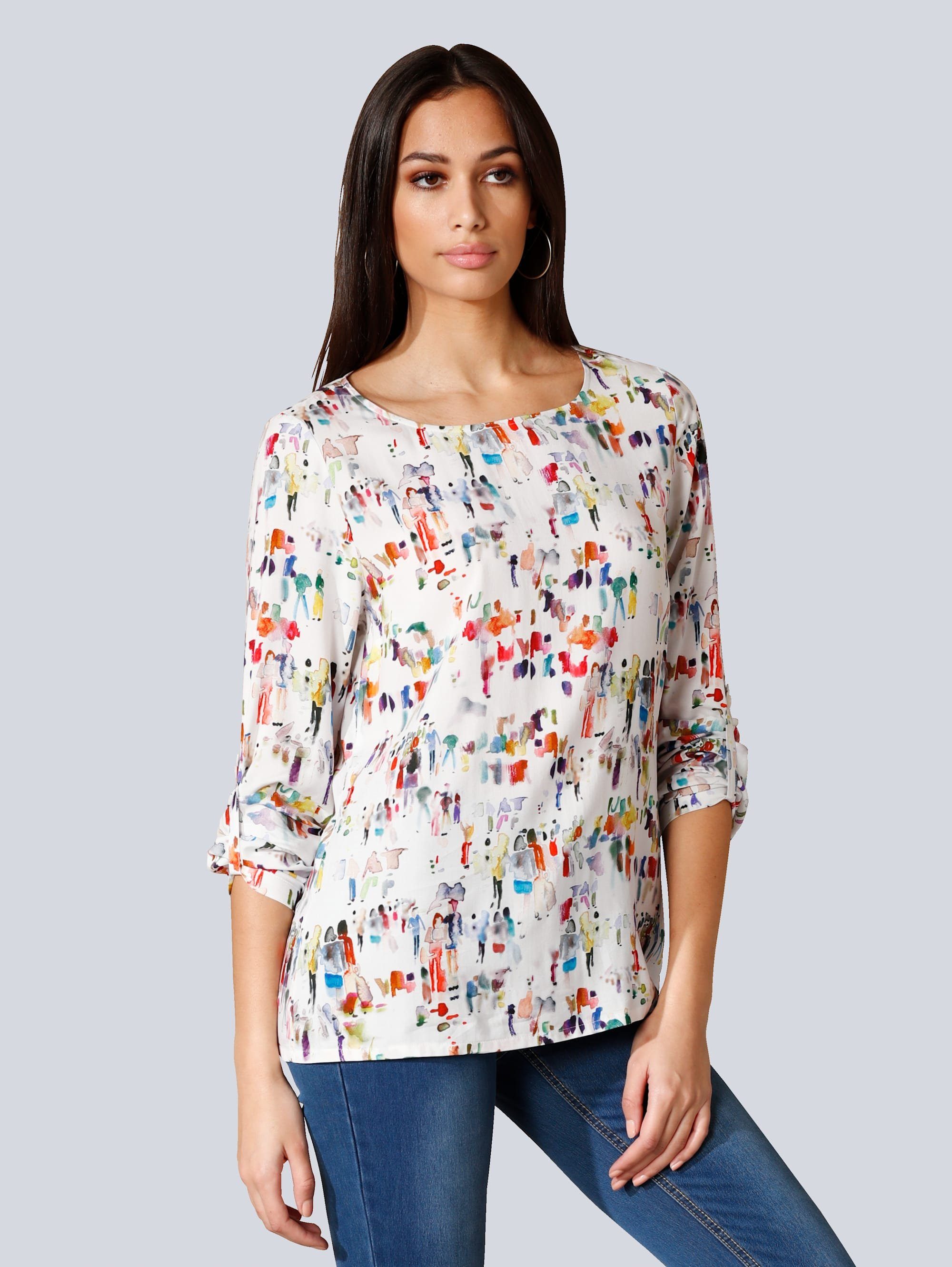 Alba Moda Bluse Mit Muster Print Modischer Motiv Print Allover Online