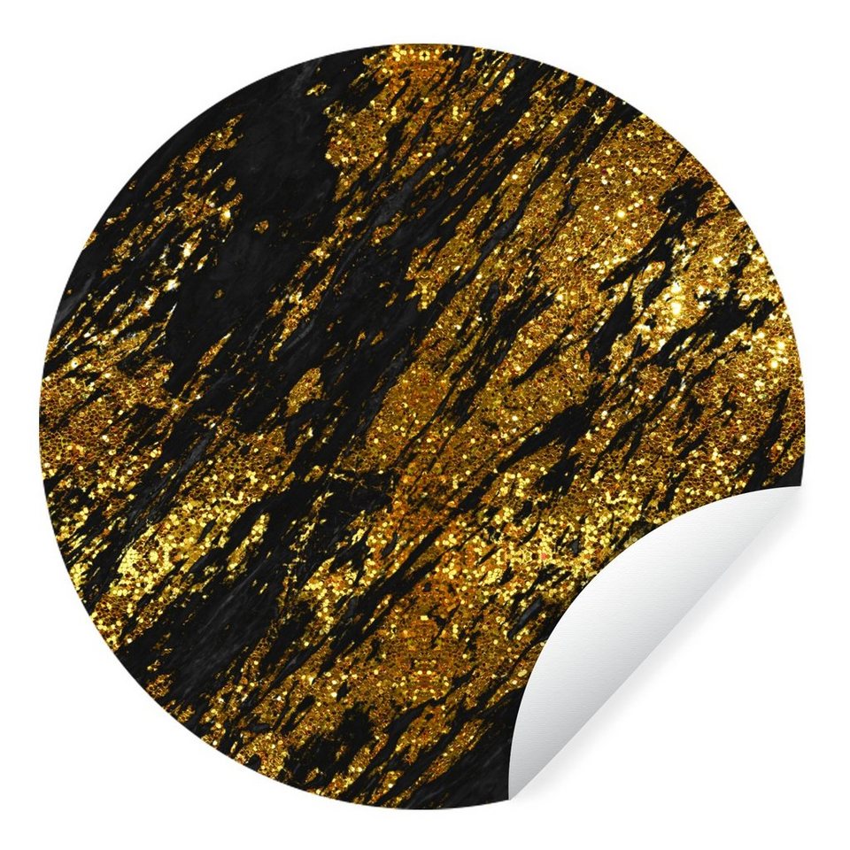 Muchowow Wandsticker Marmor Gold Glitter Schwarz 1 St