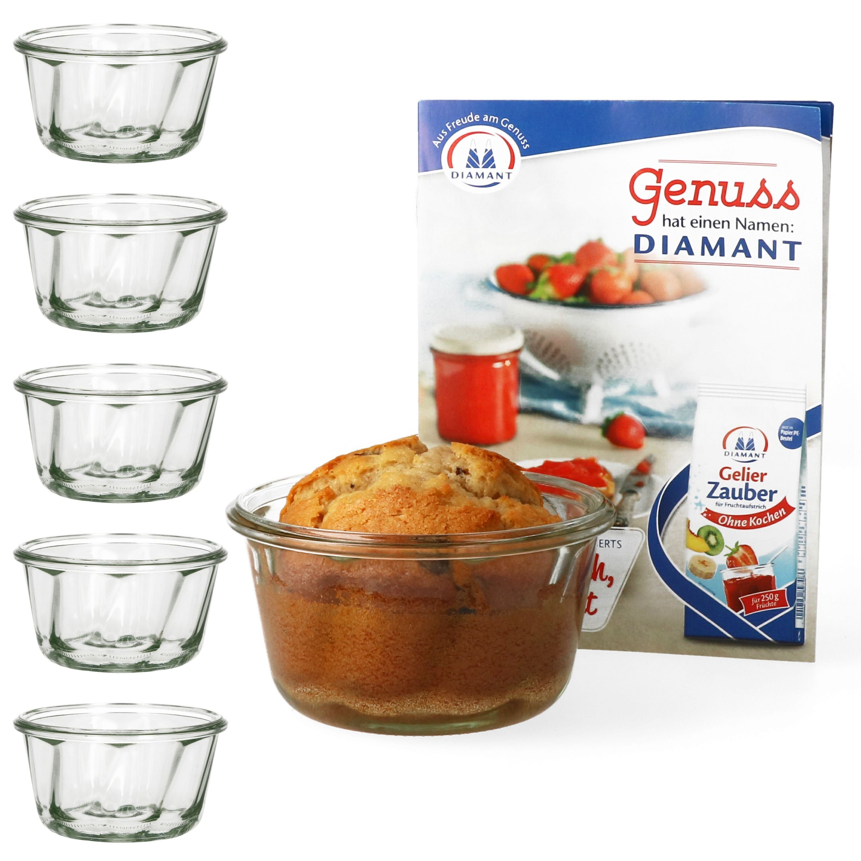 Mambocat Einmachglas 6er Set Weck Gugelhupfglas 280 Ml Mit Rezeptheft