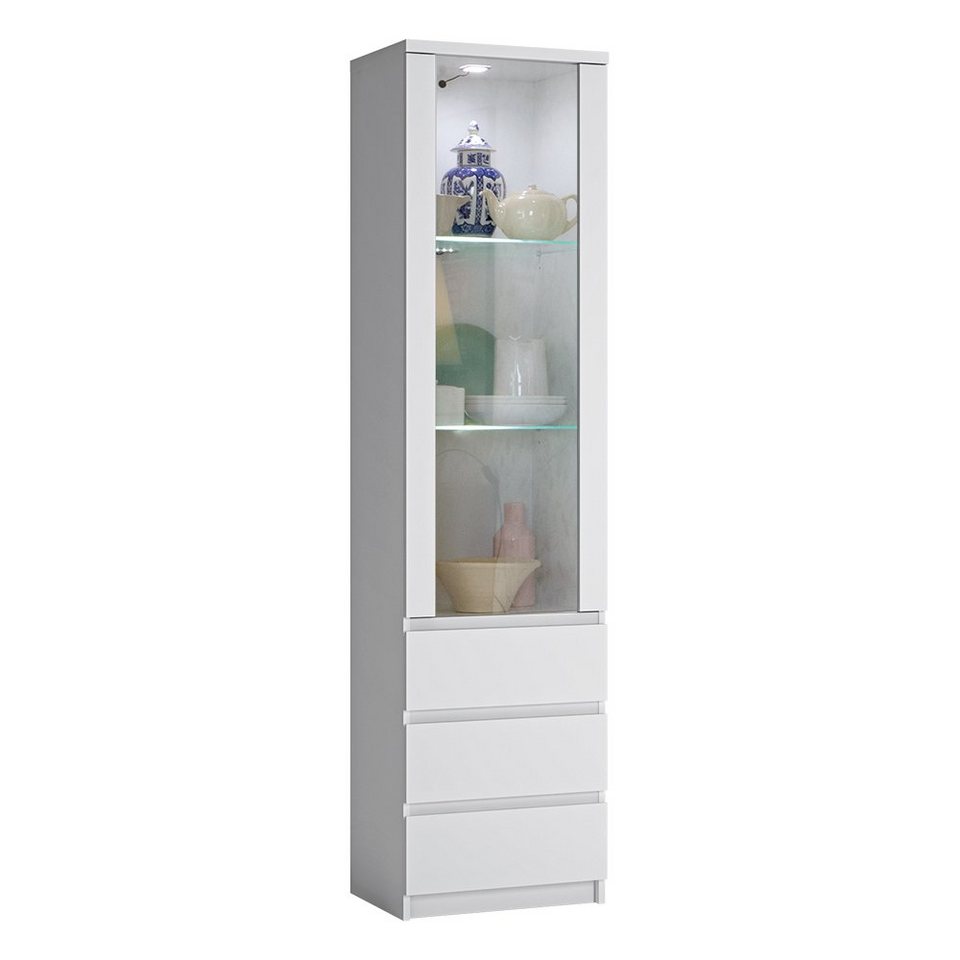 Lomadox Vitrine Fortaleza 129 In Weiß Mit Led Beleuchtung Bht 501