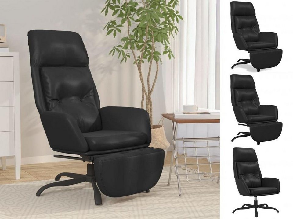 Vidaxl Sessel Relaxsessel Mit Fußstütze Glänzend Schwarz Kunstleder Relaxstuhl Ferns