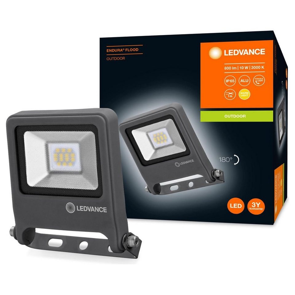 Ledvance Led Außen Wandleuchte Led Flutlicht Endura In Dunkelgrau 10w