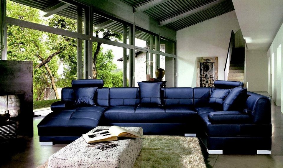 Jvmoebel Ecksofa Ledersofa Couch Wohnlandschaft Eck Design Modern Sofa