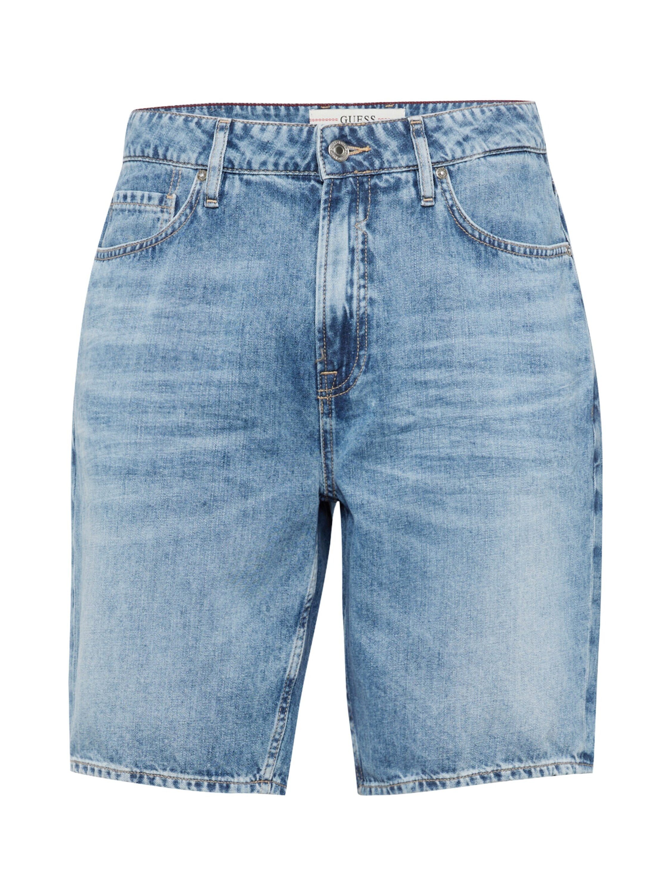 Guess Jeansshorts (1-tlg), Abgesteppter Saum/Kante