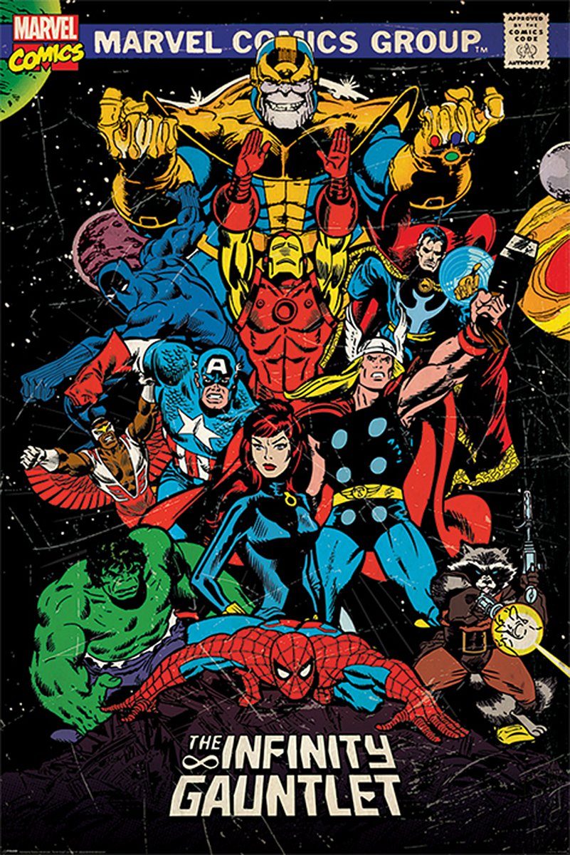 PYRAMID Poster Marvel Comics Retro Poster The Infinity Gauntlet 61 x 91 ...
