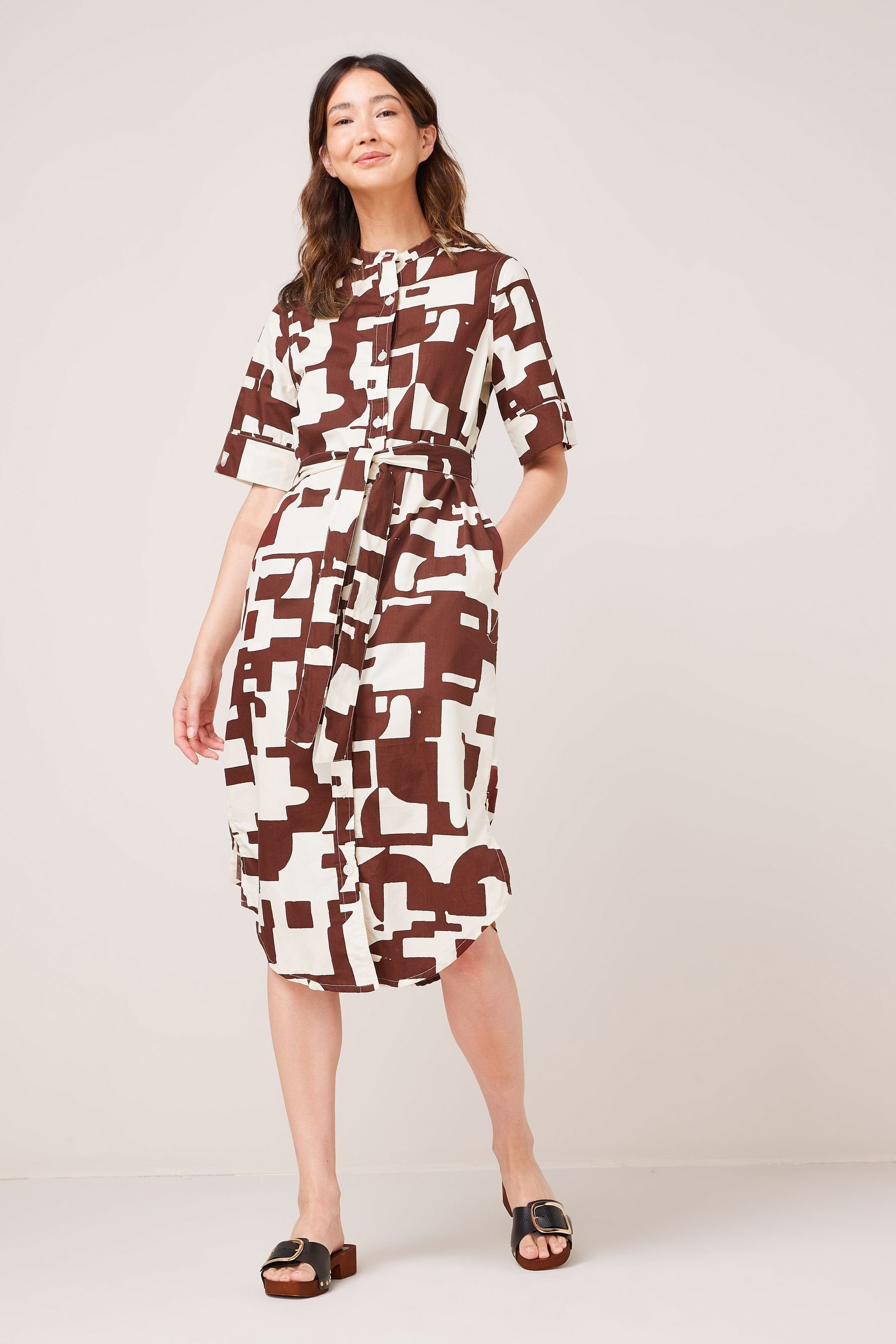 Next Midikleid Utility Midikleid Mit Bindegürtel 1 Tlg