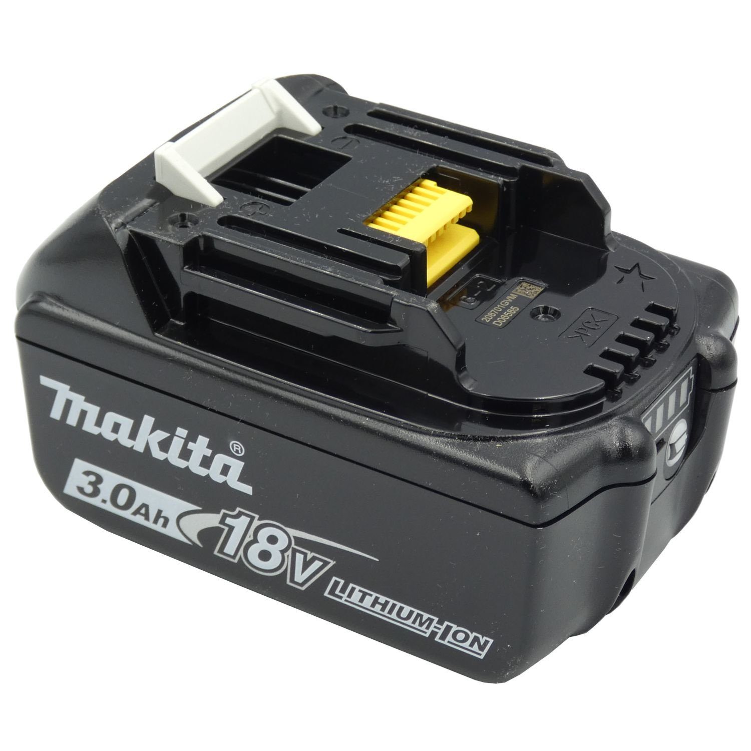 Makita Original Makita Akku BL1830B mit 18V 3,0Ah Li-Ion Akku 3000 mAh, Wiederaufladbare Batterie