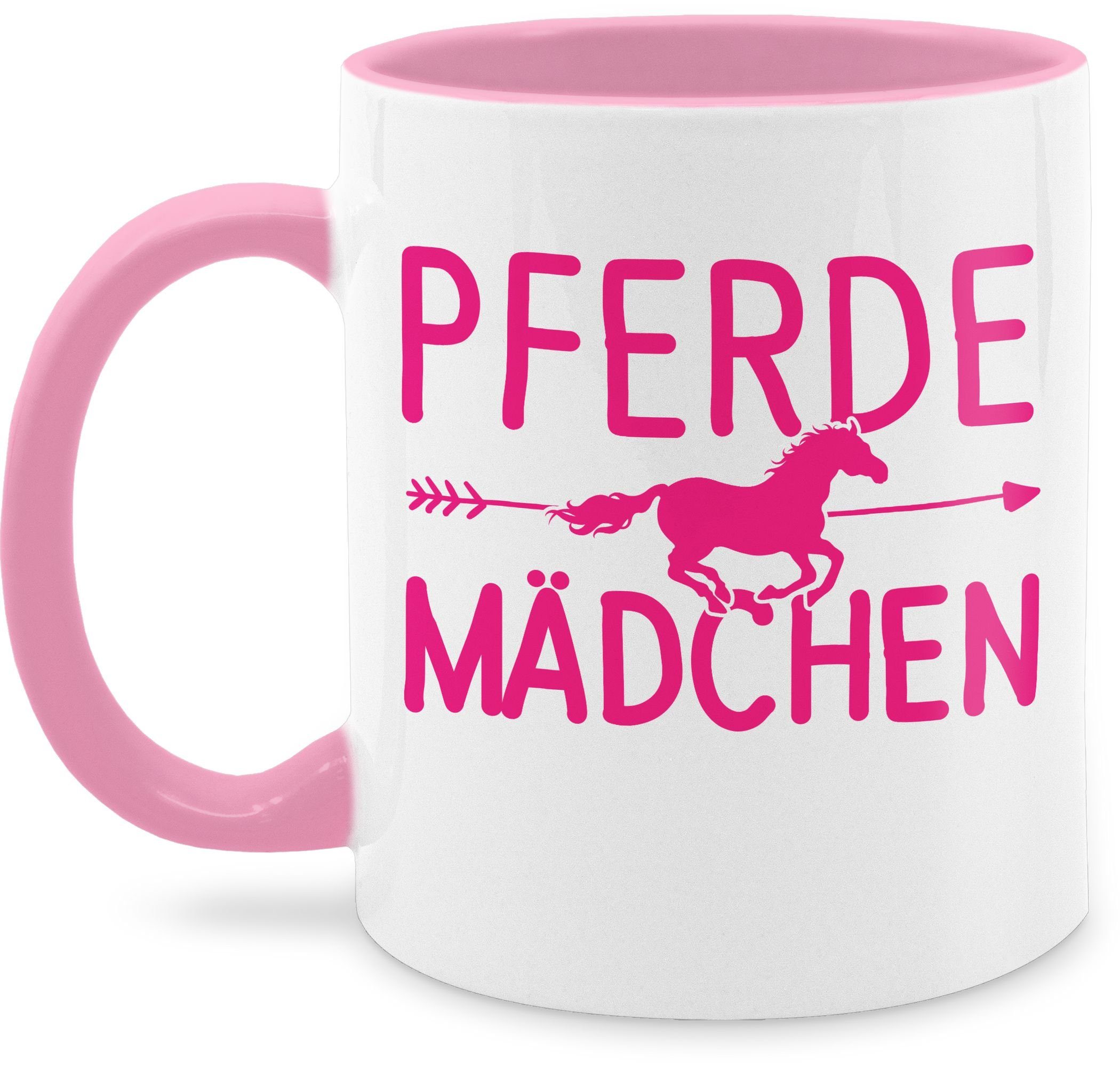 Shirtracer Tasse Pferde Mädchen Motiv Fuchsia Kaffeetasse Mit Spruch