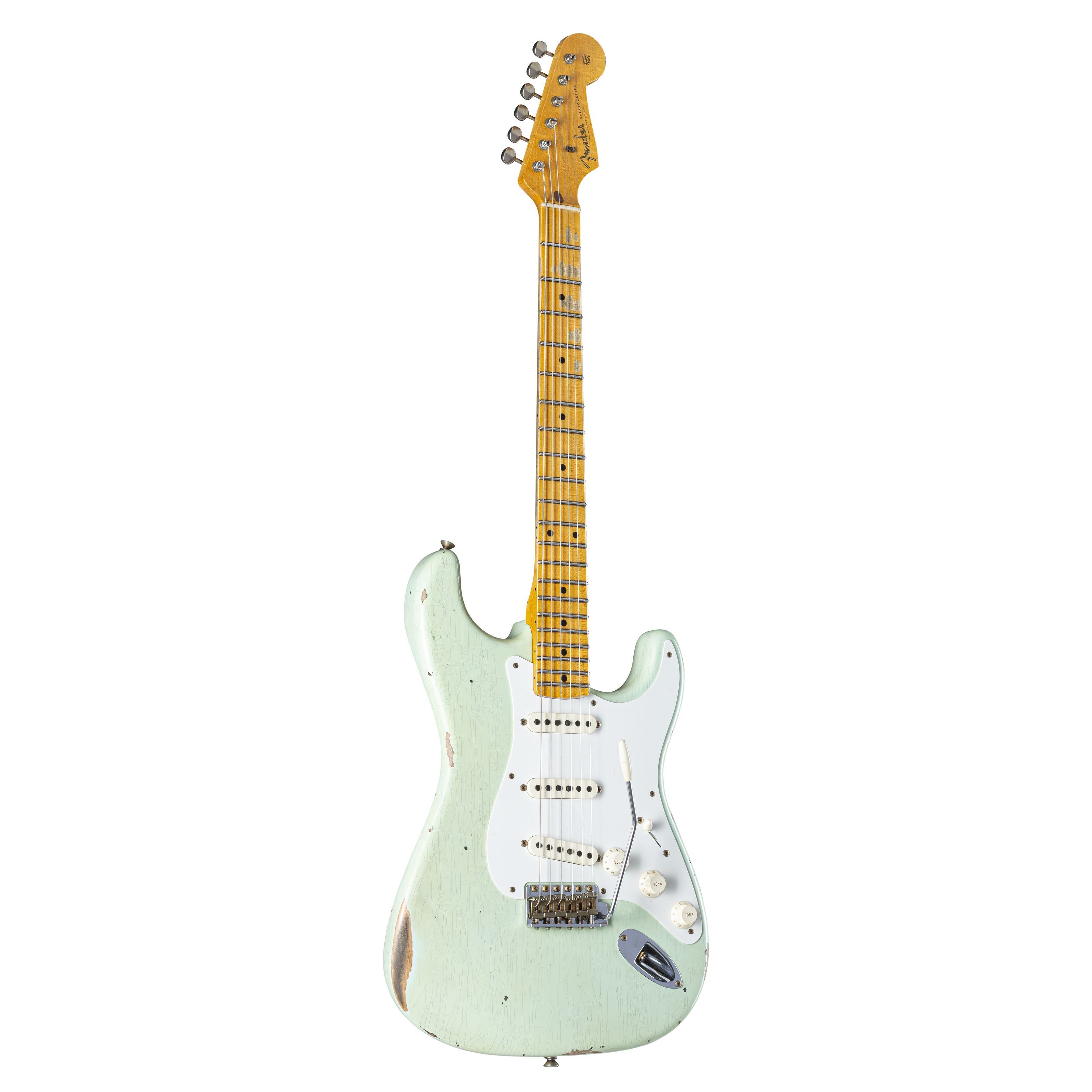 Fender E-Gitarre, '58 Strat Relic MN Super Faded Aged Surf Green ...