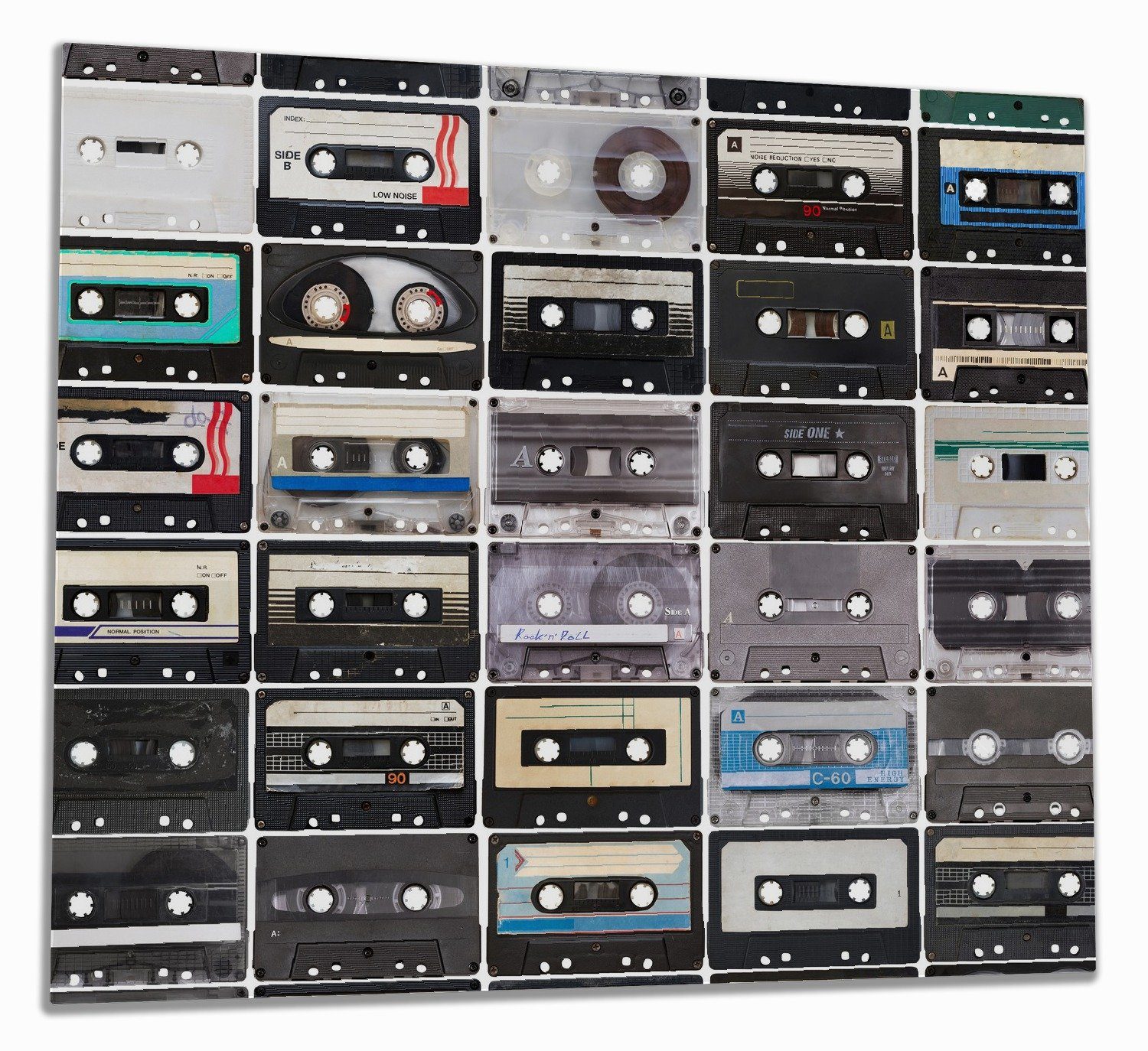 Wallario Herd Abdeckplatte Retro Kassetten Esg Sicherheitsglas