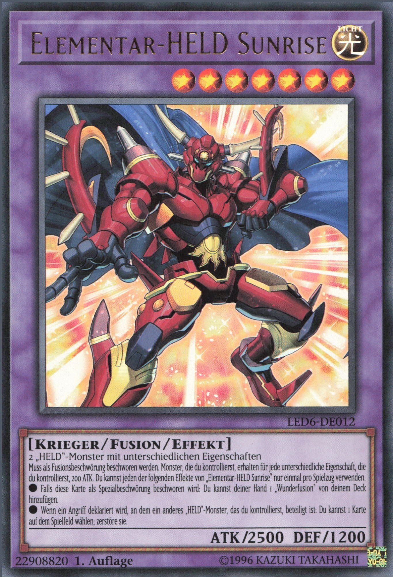 Recollectibles Sammelkarte Yugioh Karte Elementar Held Sunrise Deutsch