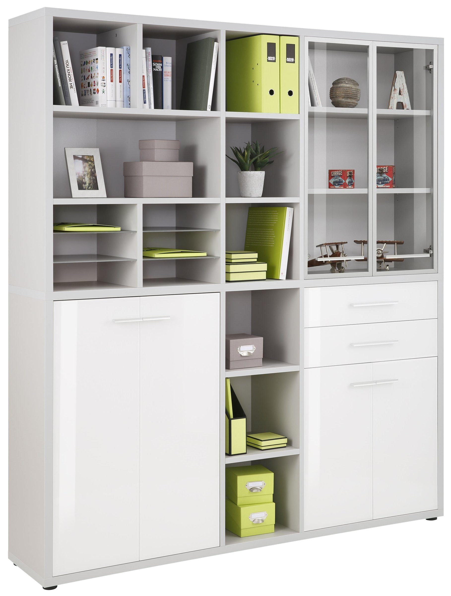 Möbelando Highboard 1981 Bxhxt 192x216x40 Cm Aus Spanplatte Glas
