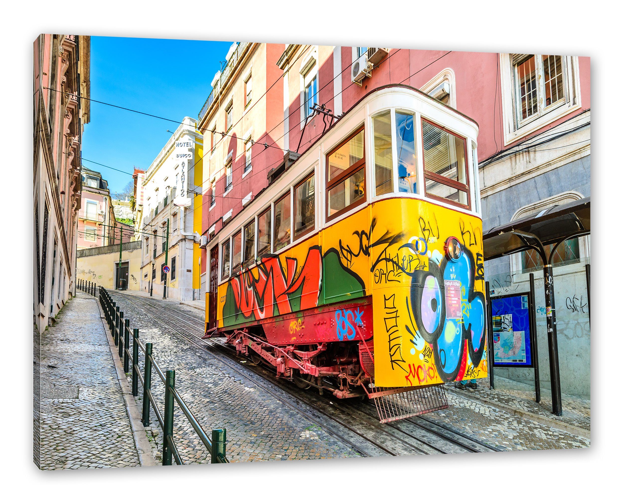 Pixxprint Leinwandbild Besprühte S Bahn Besprühte S Bahn 1 St