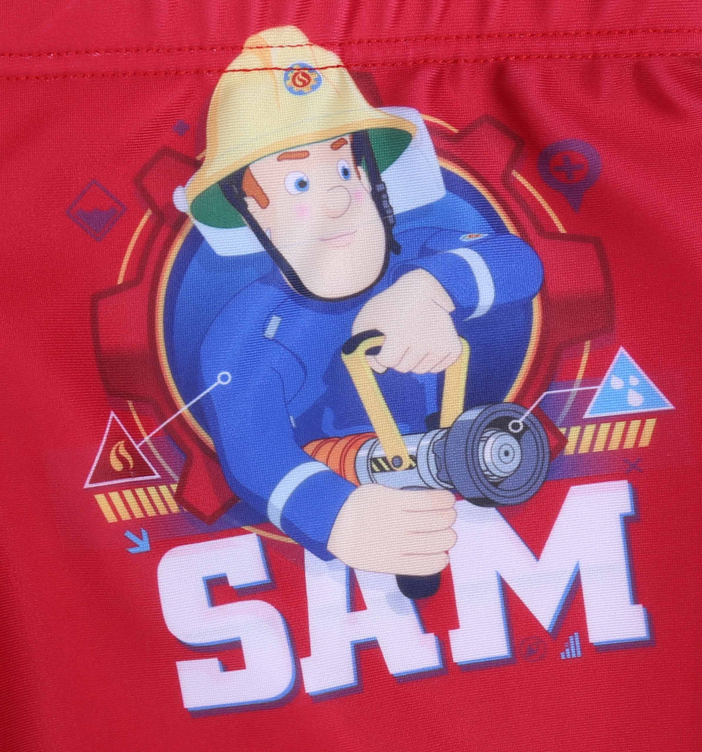 Feuerwehrmann Sam Boxer-Badehose Blau-rote Badeshorts Fireman Sam ...