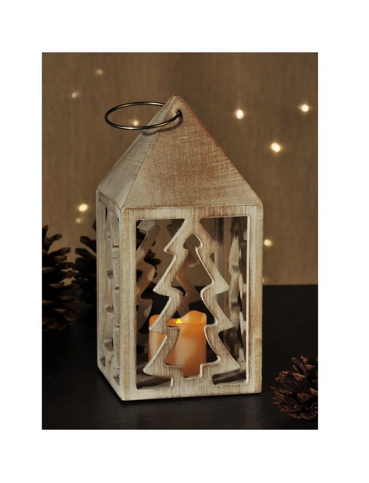 Gartenhero Led Laterne Laterne Aus Holz Mit Led Kerze Weihnachten