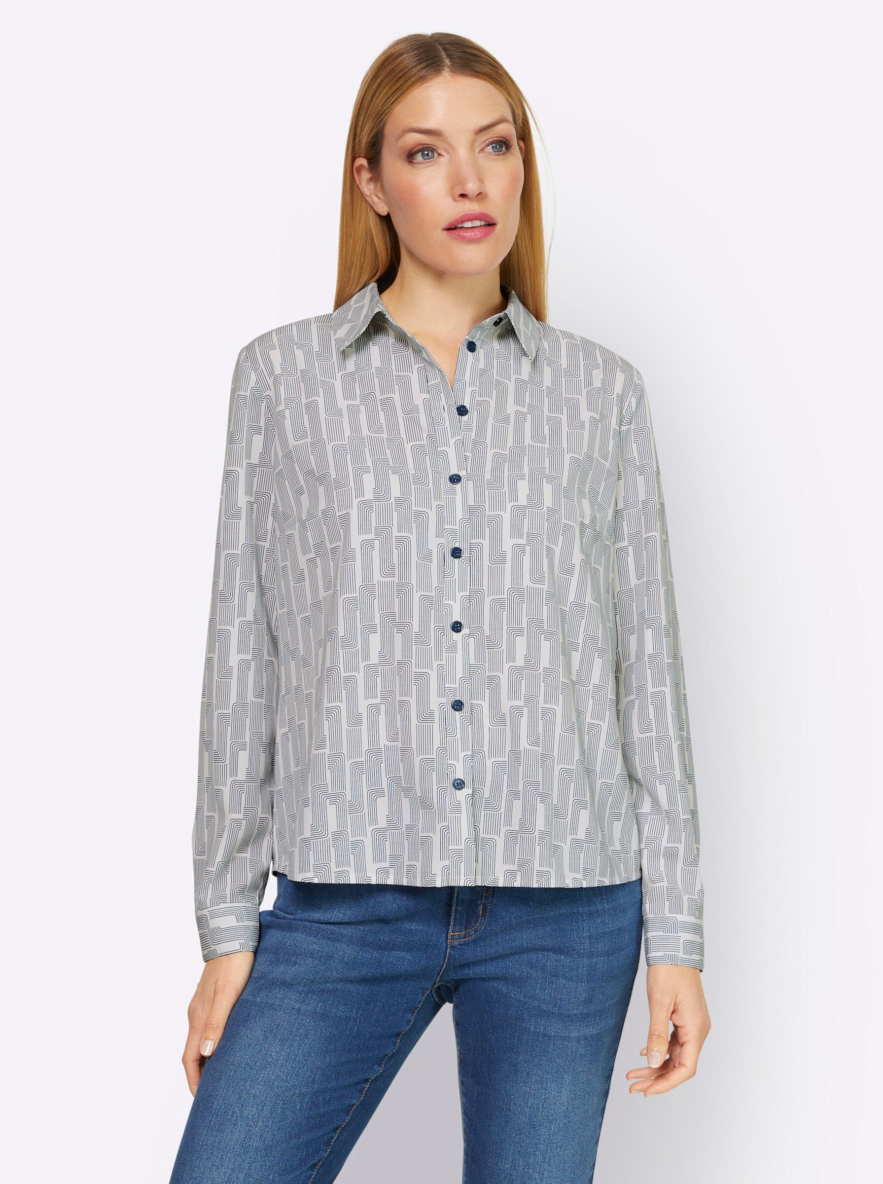 Heine Klassische Bluse Druckbluse Mit Langarm