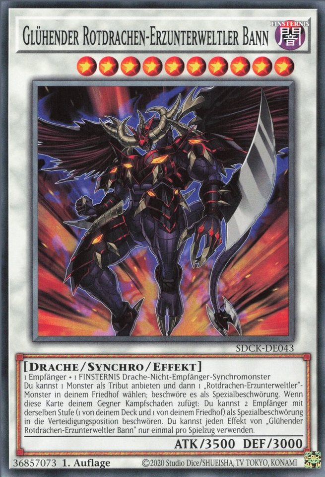 Recollectibles Sammelkarte Yugioh Karte Glühender Rotdrachen